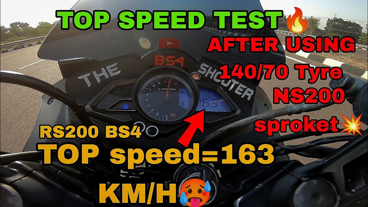 RS200 TOP SPEED TEST💥|| After using NS200 Sproket & 140/70 Tyre 🔥|How ...