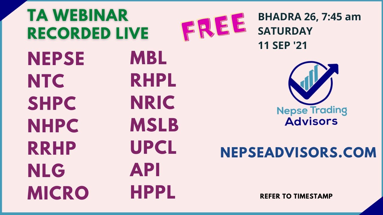 #35 Nepse Technical Analysis LIVE WEBINAR- NTC, SHPC, API, NRIC, NEPSE ...