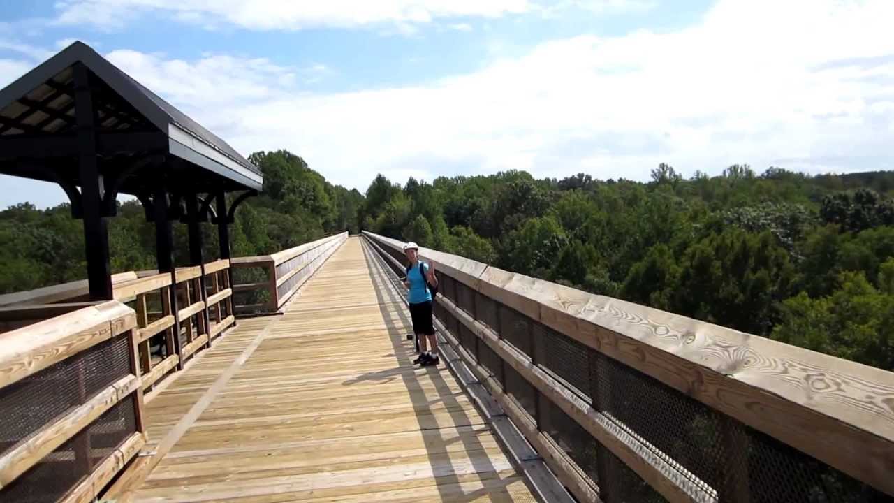 Mountain Biking High Bridge Trail State Park Virginia, crossing the ...