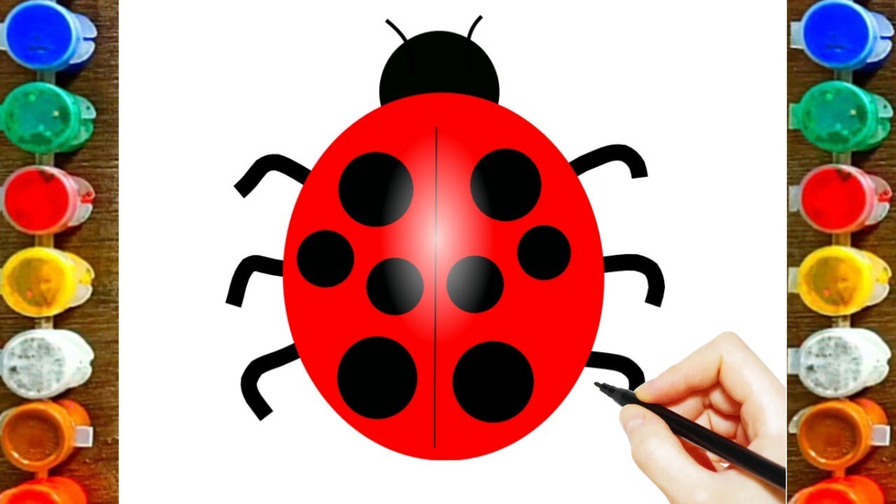 How to draw a🐞 ladybug drawing easy step by step, amazing video for ...