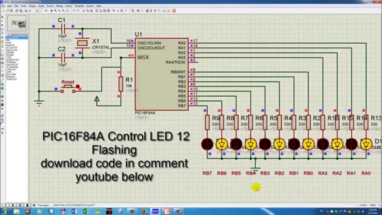 Khmer Learn Microcontroller 9-PIC16F84A Control LED 12 Flashing - YouTube