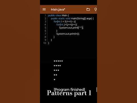 Patterns using for loop in java part 1 - YouTube