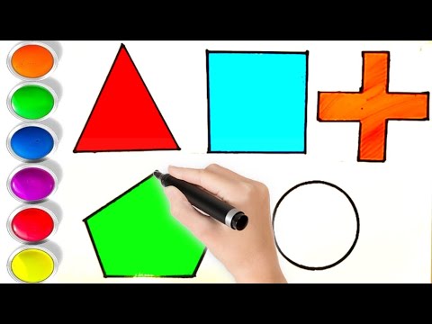 Drawing shapes for kids/draw shapes and colour them/shapes name with ...