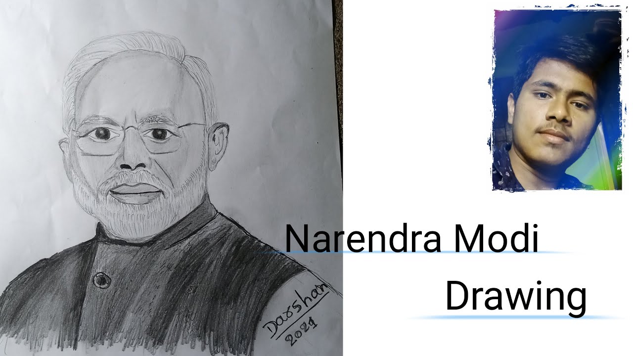 How to draw Narendra Modi | Narendra Modi drawing | Narendra Modi ...