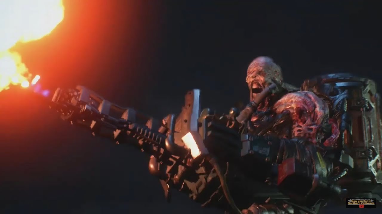 Resident Evil 3 Nemesis flamethrower fight - YouTube