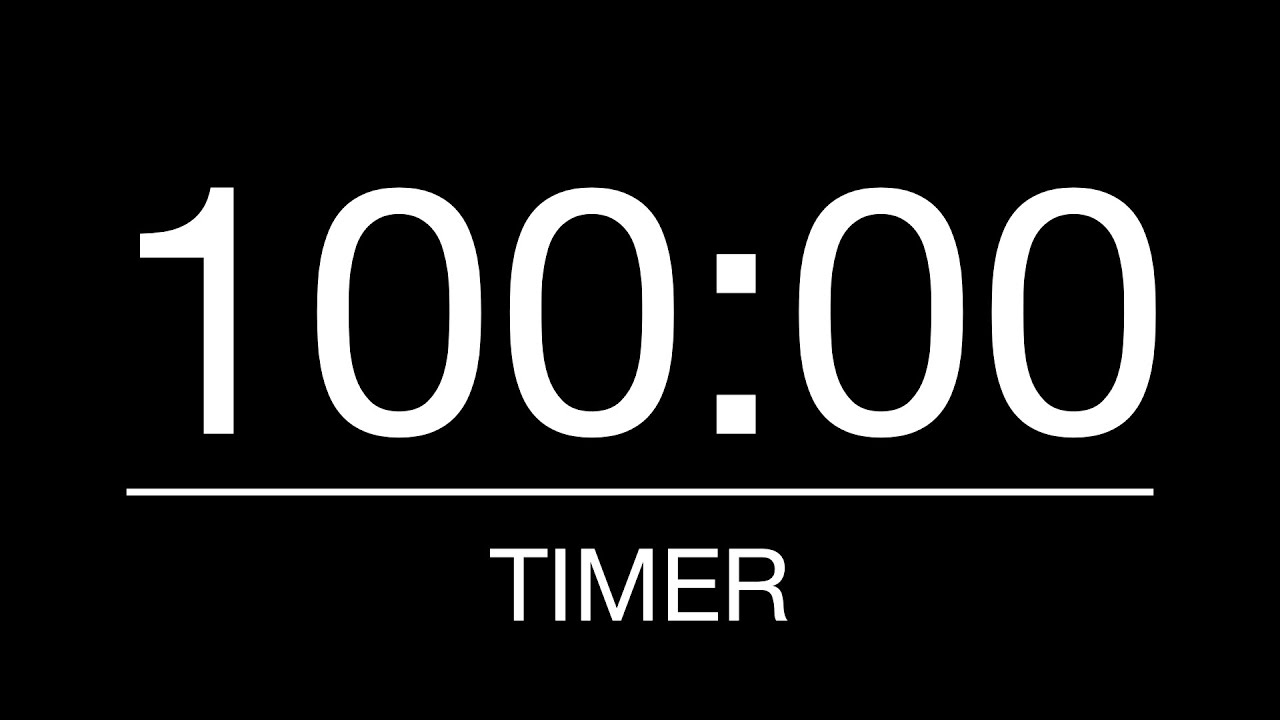 100 Minutes Timer/Countdown with Alarm - 1 Hour 40 Minutes - YouTube
