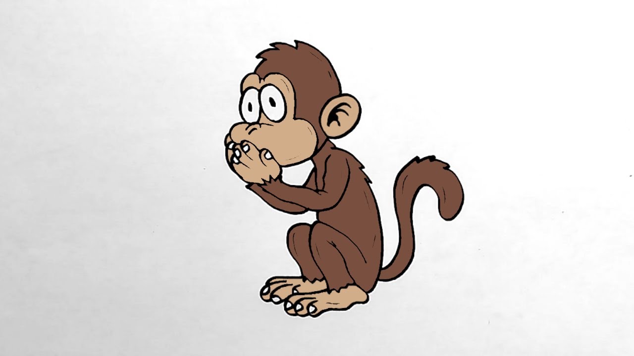 How to Draw CARTOON MONKEY - YouTube