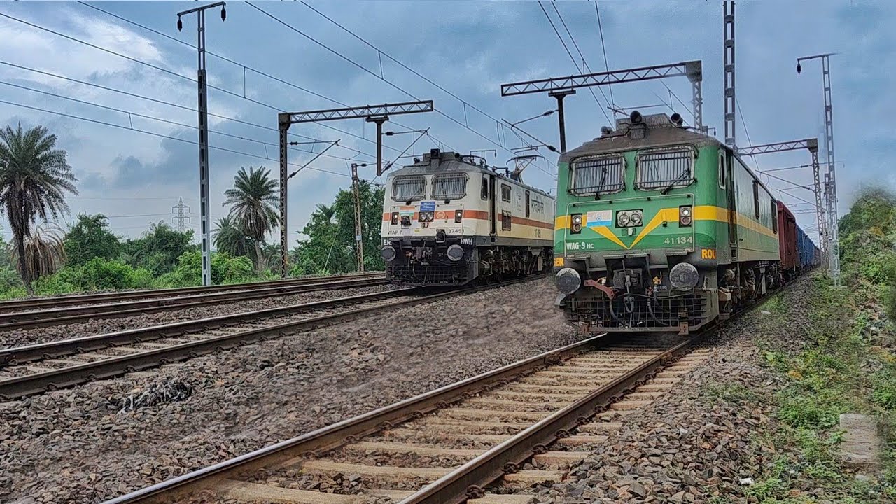 Dangerous Speedy Stormy Wap7 Pull Amritsar mail & Wag9 H with heavy ...