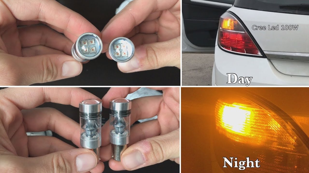 Cree Led 100W amber turn signal test - YouTube