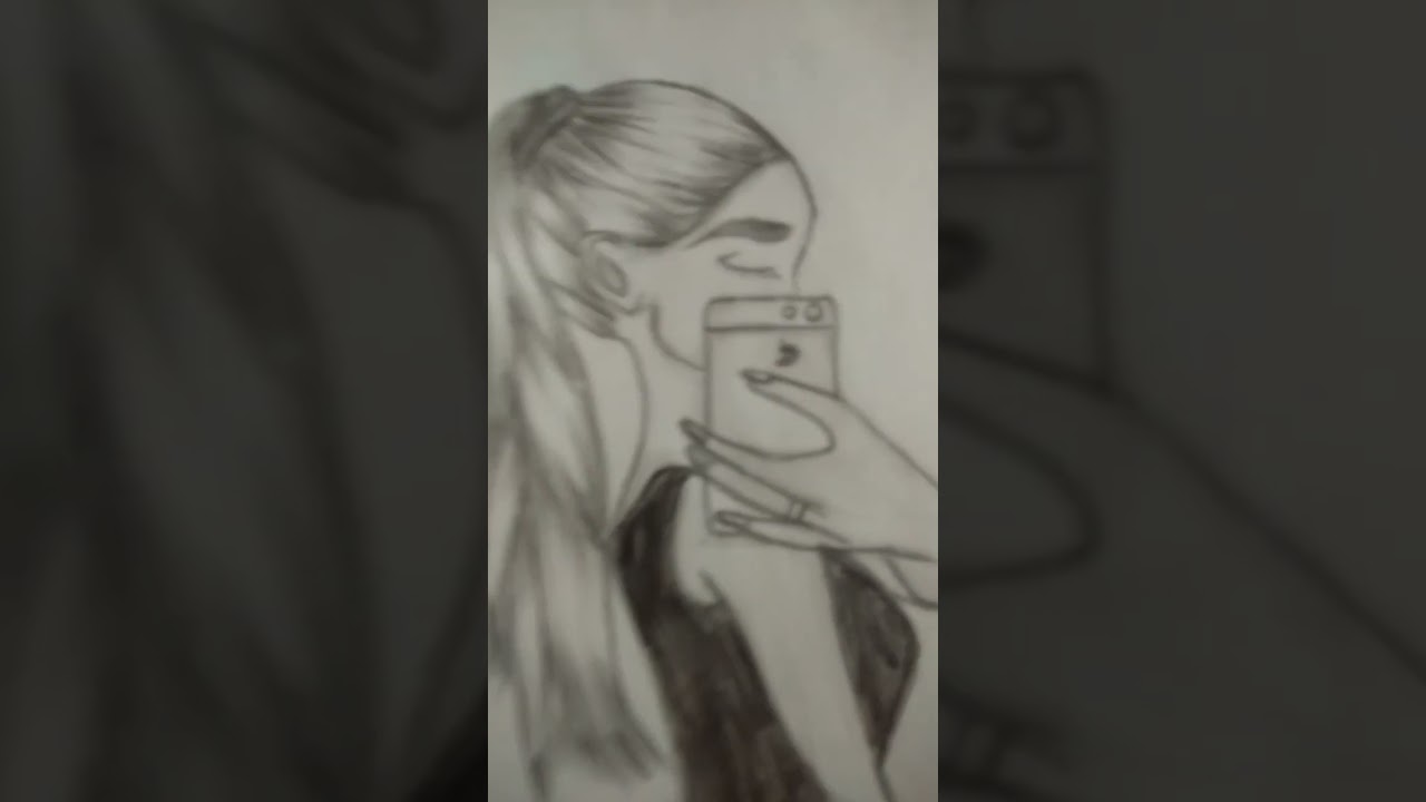 I draw a girl clicking her photo - YouTube