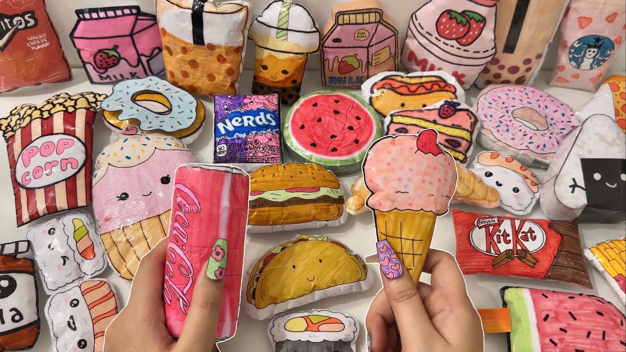 [💸paper diy💸] Paper Squishy Collection asmr! | relaxing paper asmr ...