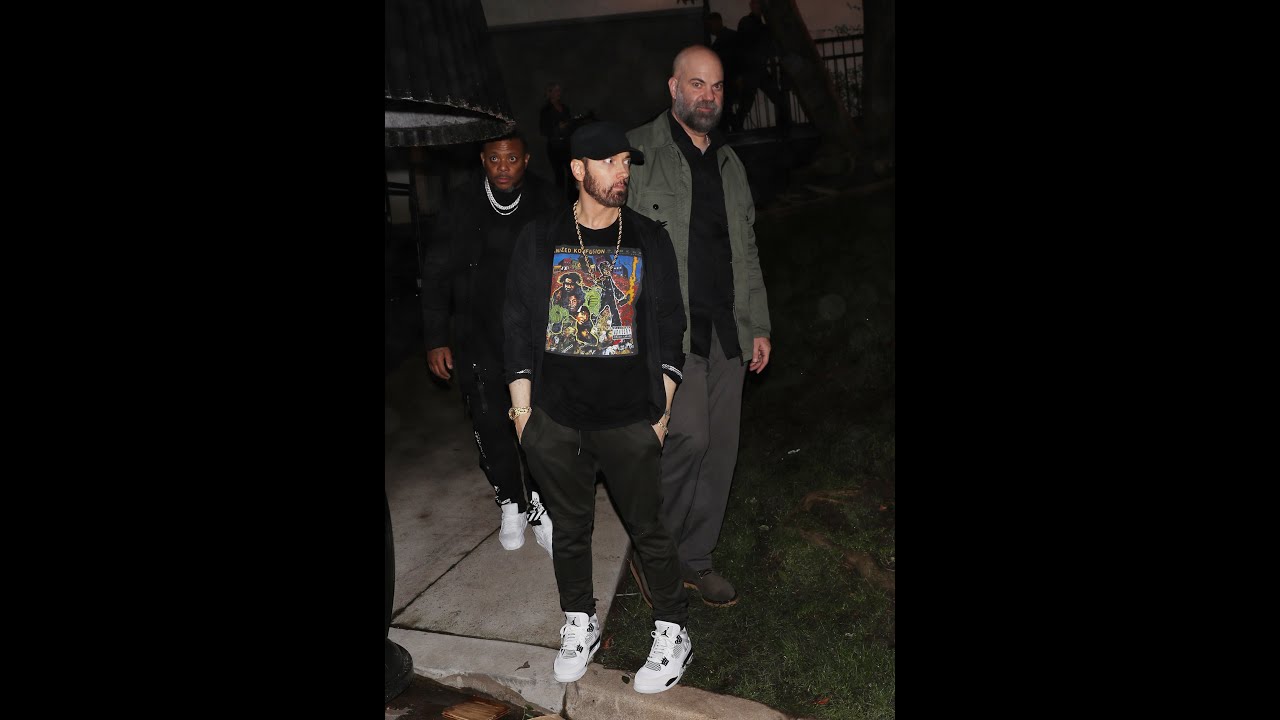 Seldom seen Eminem and his manager Paul Rosenberg celebrate Jimmy ...
