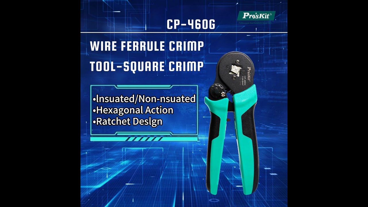 Pro'sKit Ferrule Crimp Tool-Square Crimp CP-460G #Insulated Terminal # ...