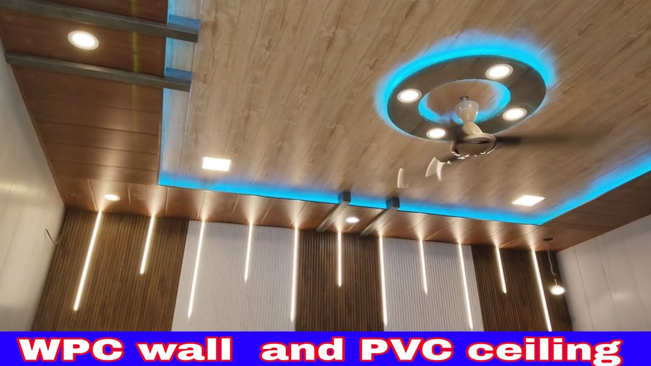 12X12 ke room me PVC ceiling design and WPC wall panelling & profile ...