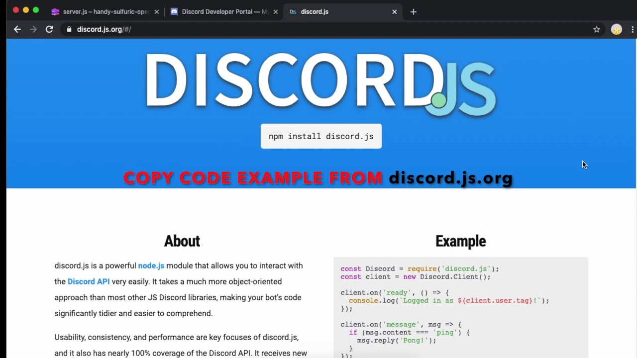 Discord bot setup in 5 mins on Glitch - YouTube