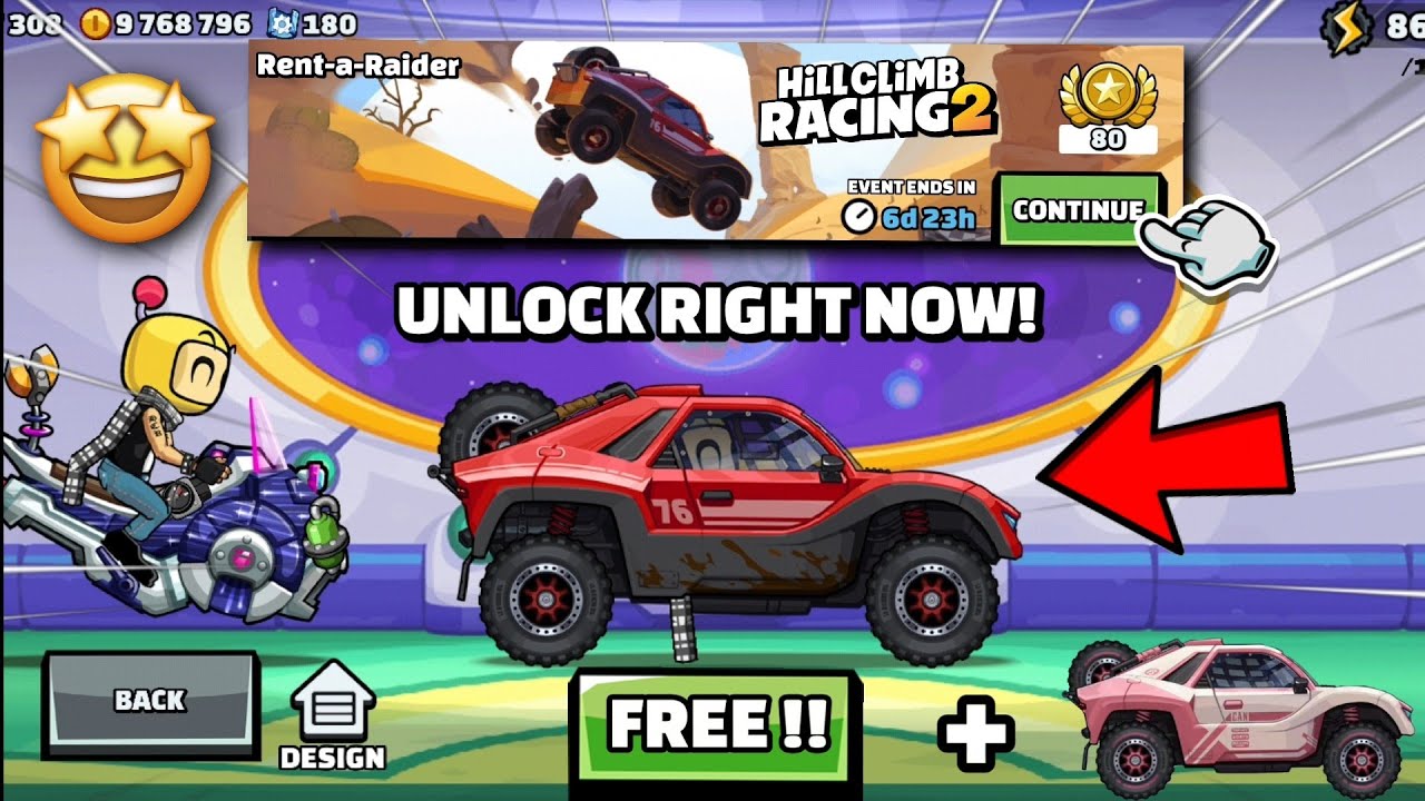 NEW VEHICLE RAIDER FOR FREE 🤩 IN "RENT-A-RAIDER" EVENT - Hill Climb ...