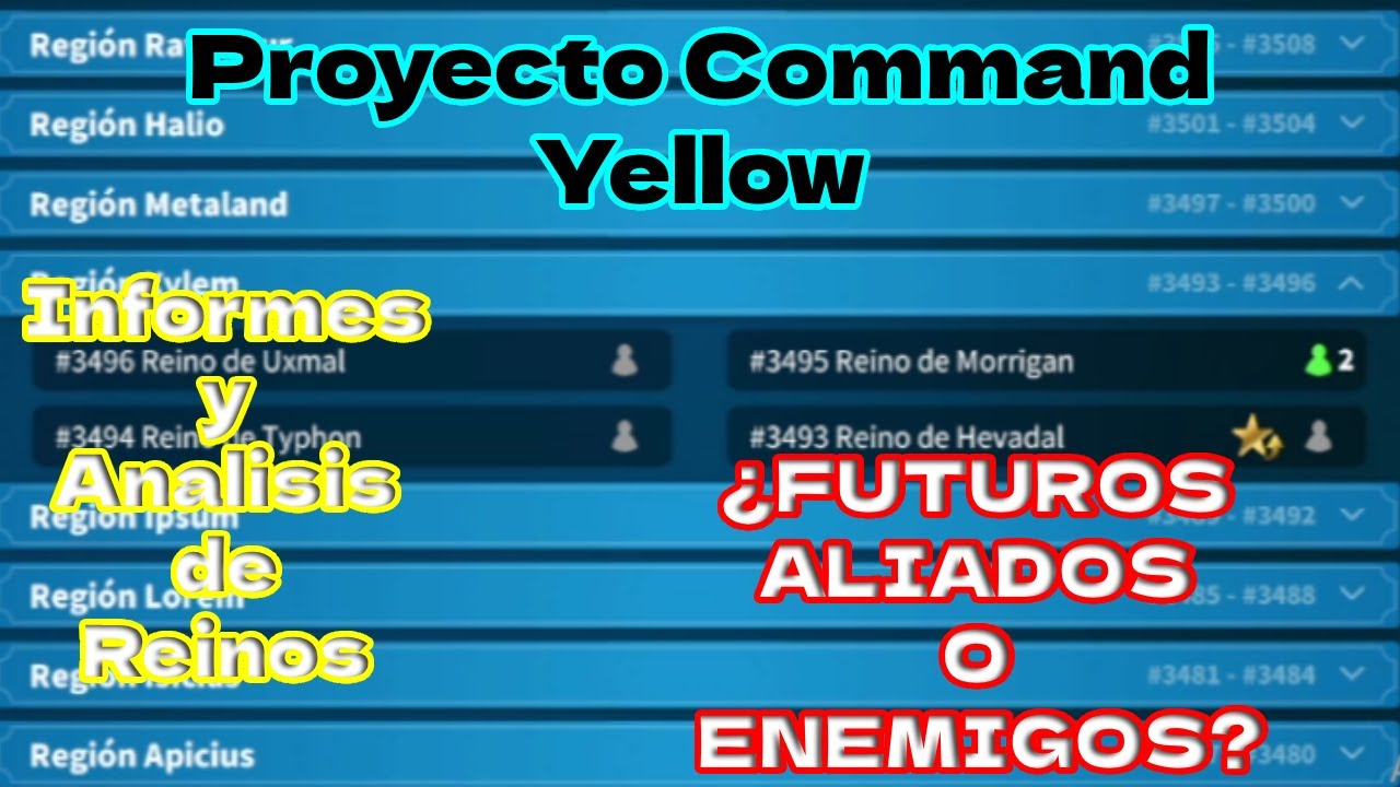 PROYECTO COMMAND YELLOW - ¿ENEMIGOS O ALIADOS? - ANALIZAMOS REINOS DE ...