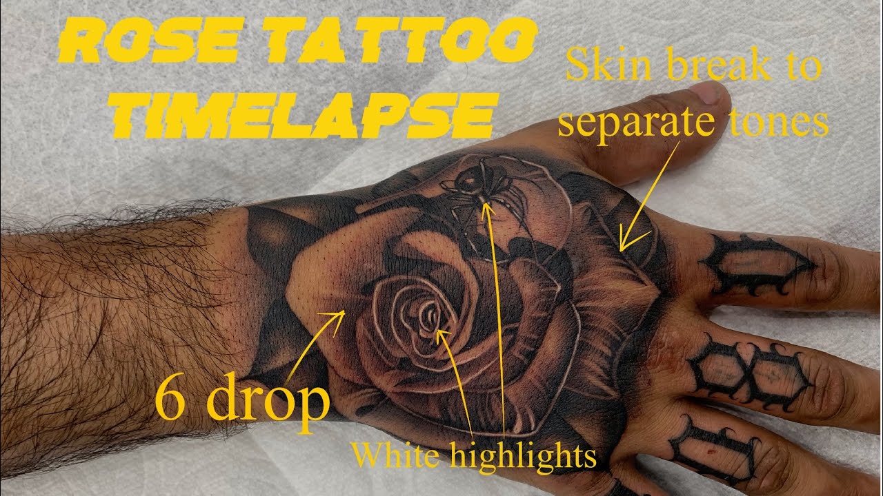 The way I create smooth shading in a rose tattoo (TATTOO TIME-LAPSE ...