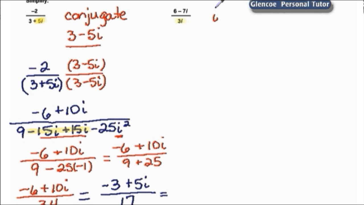 Divide Complex Numbers YouTube Divide Complex Numbers YouTube