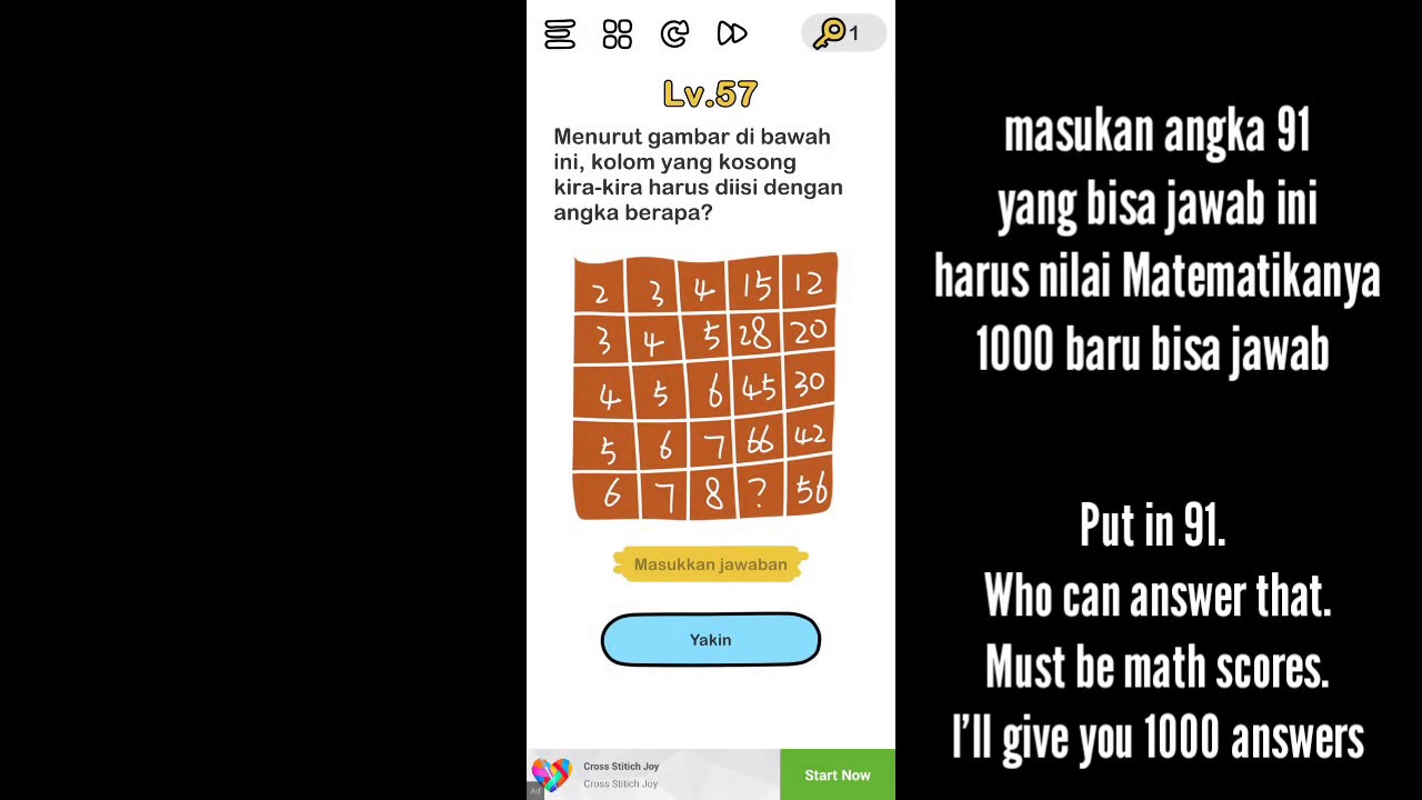 Brain Out Level 57 58 59 60 61 62 63 64 65 66 67 68 69 & Jawaban - YouTube