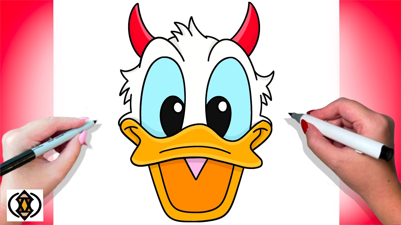 How To Draw Donald Duck As Devil For Beginners | Halloween Drawing ...