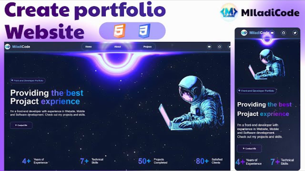 How to Build an Amazing Portfolio Website Using Only HTML & CSS Step-by ...