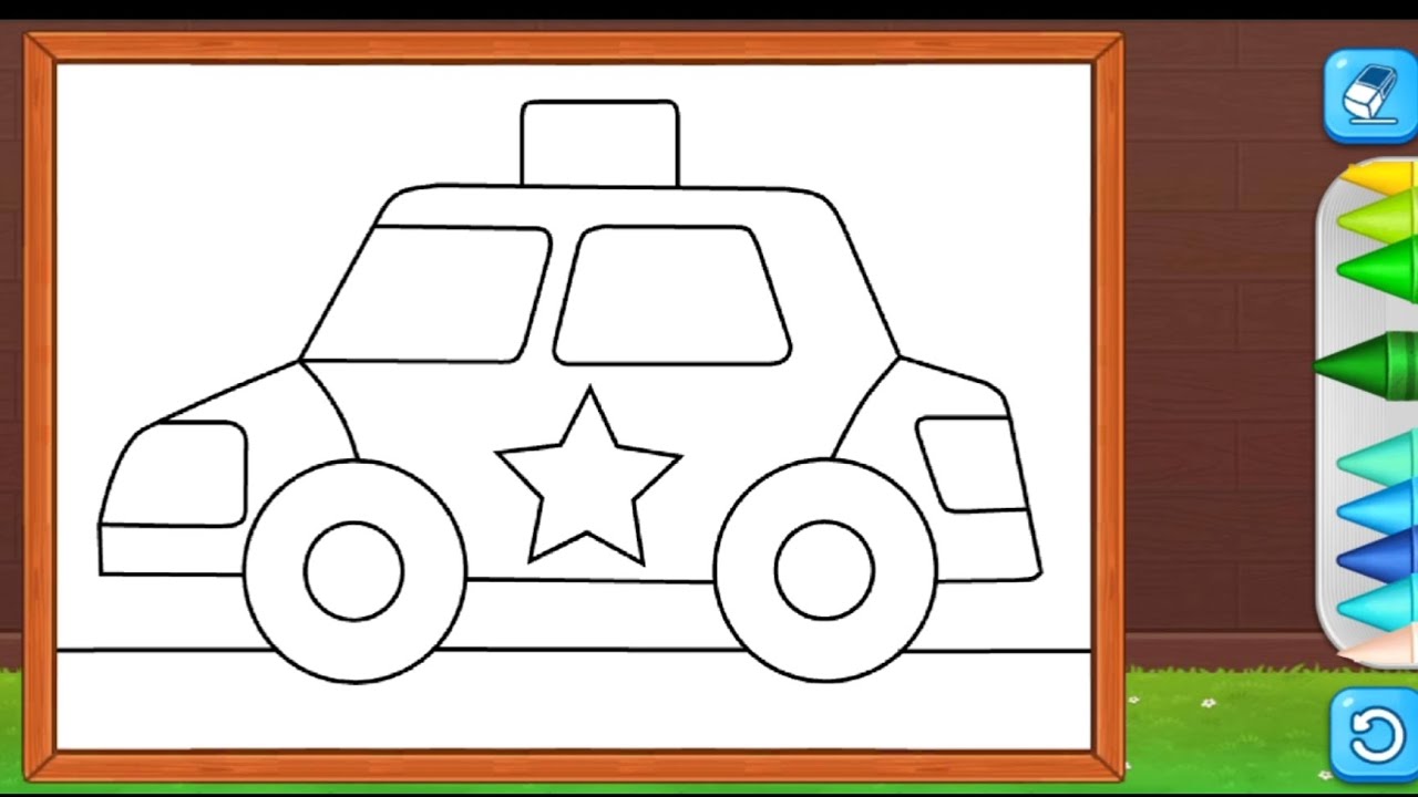 Car Drawing ll How to draw a cute car with colour easy steps by step ...