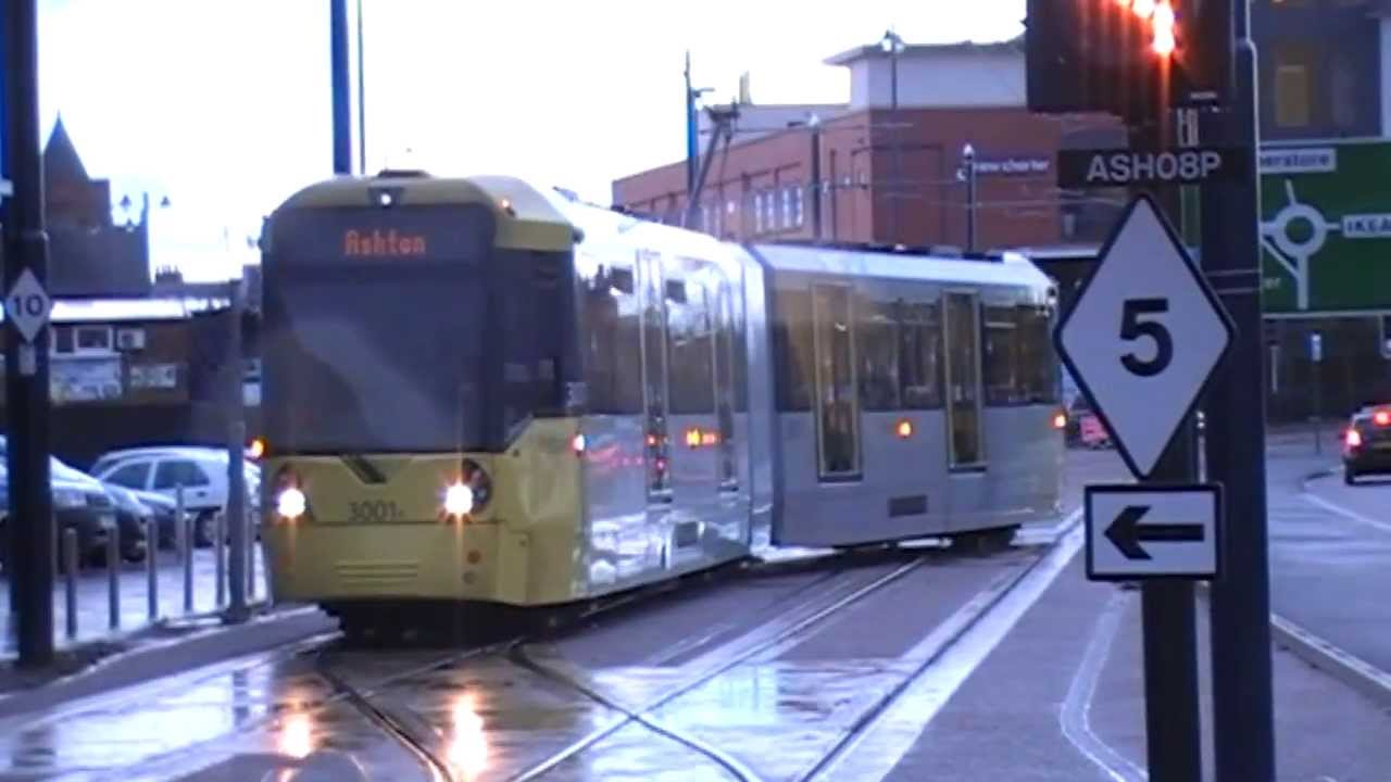 Manchester MetroLink Tram M5000 3001 Arring In Ashton Going To Bury On ...