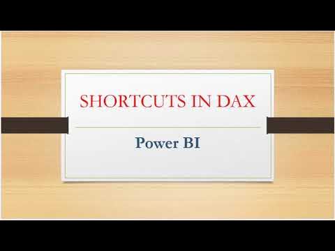 Important dax shortcuts in Power Bi - YouTube