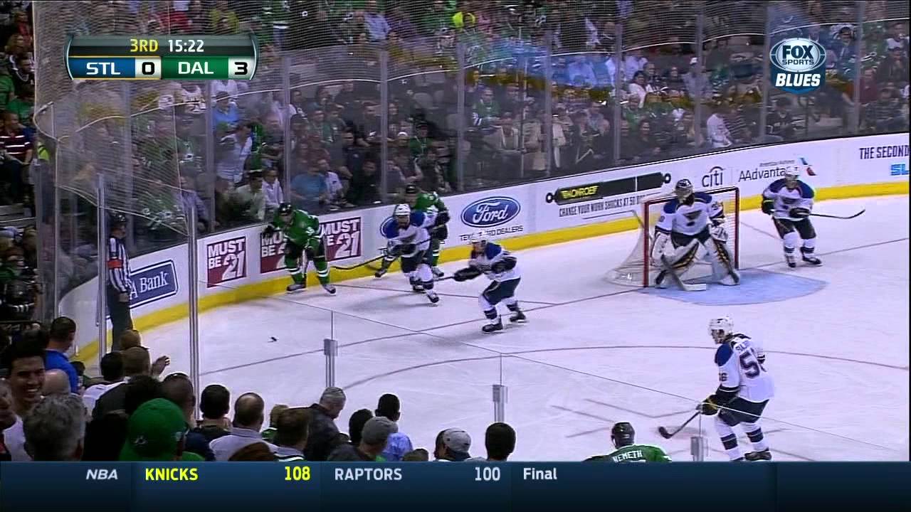 Ryan Garbutt slapshot goal 3-0 St. Louis Blues vs Dallas Stars 4/11/14 ...
