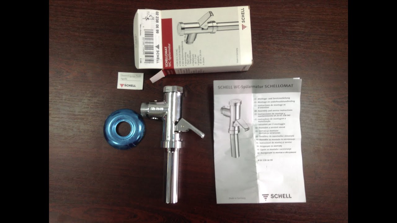 Смывной кран Schell Schellomat WC-Spülarmatur 02 238 06 99 - YouTube