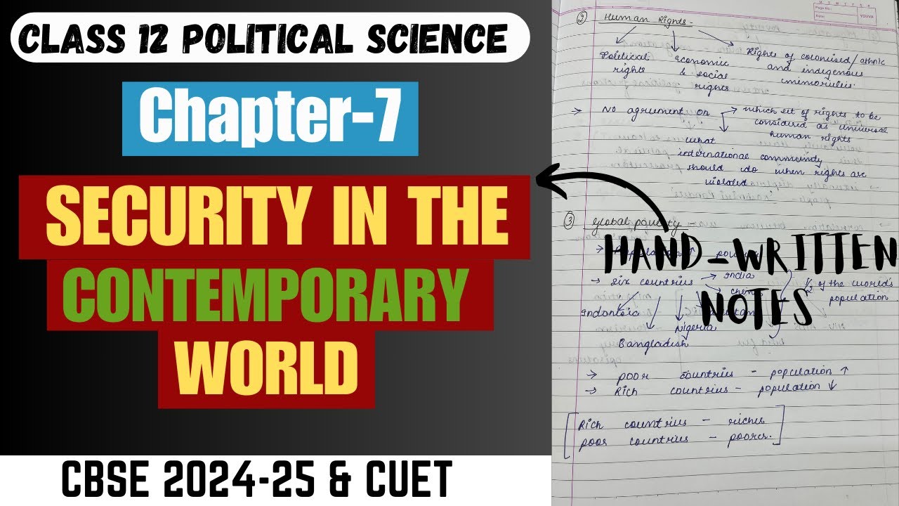 SECURITY IN THE CONTEMPORARY WORLD POLITICAL SCIENCE CLASS12th NCERT ...