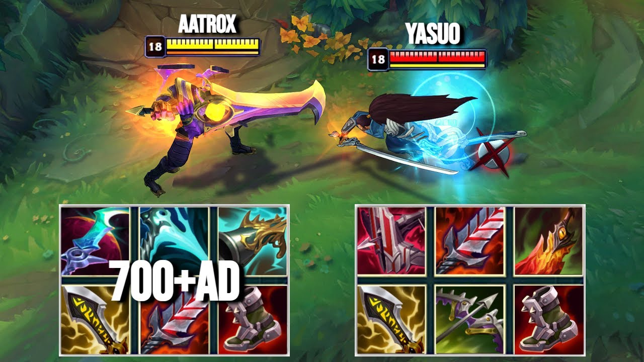 Mathematically Correct Aatrox Vs Yasuo Full Build Fights And Best