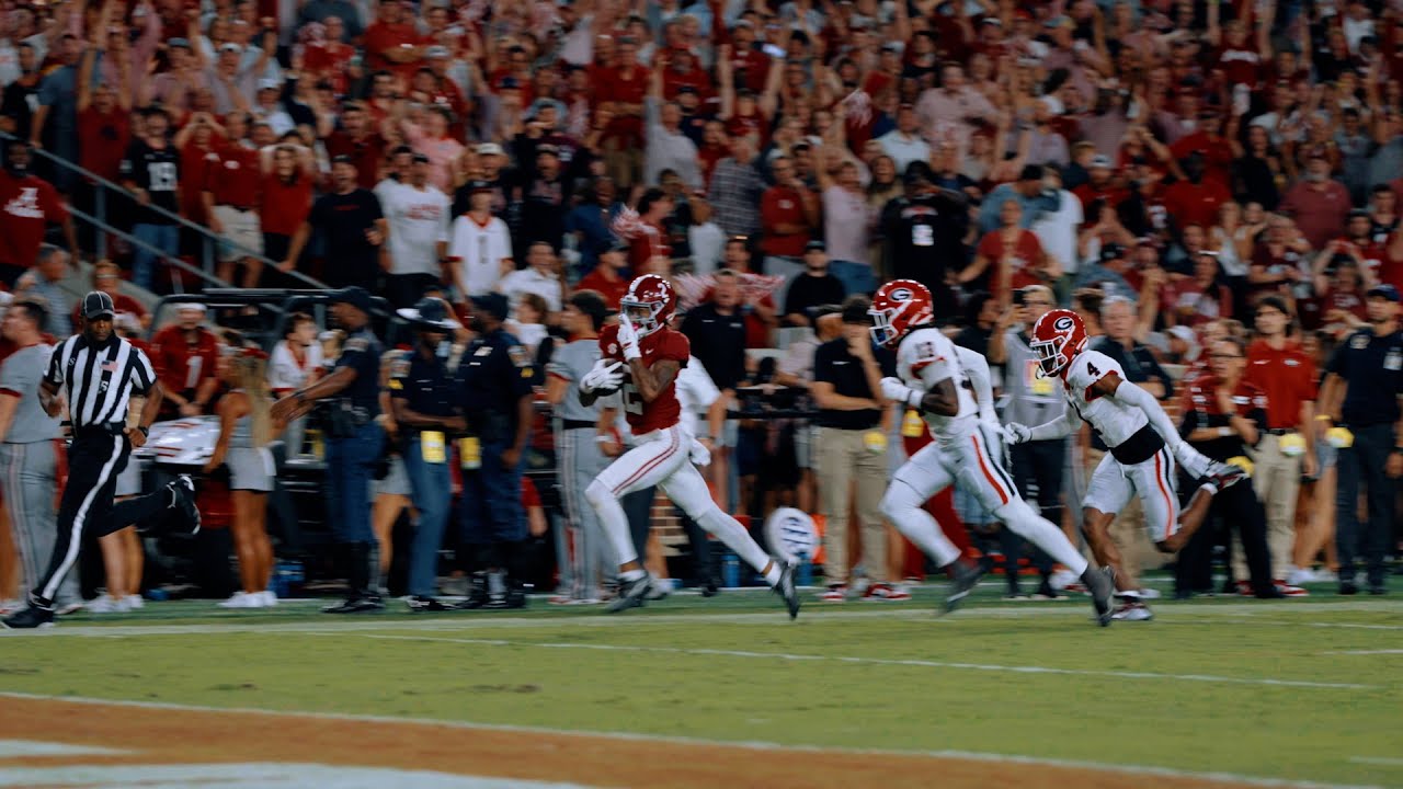 Alabama WR Ryan Williams with game winning TD against Georgia - YouTube
