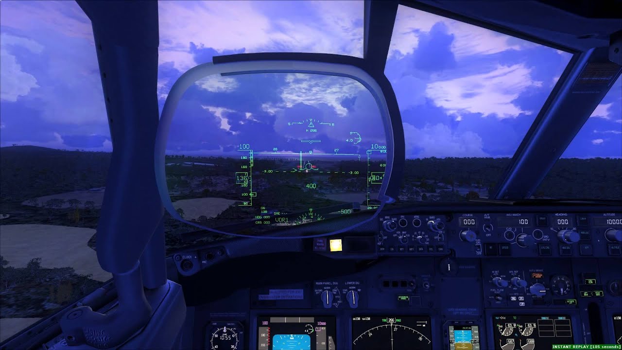 Head Up Display Boeing 737-800 NGX approaching Phuket - YouTube
