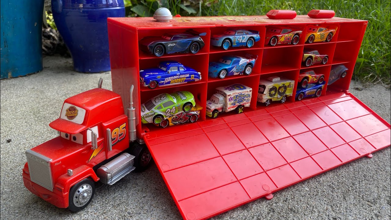 lightning McQueen and so many other Pixar cars in mack - YouTube