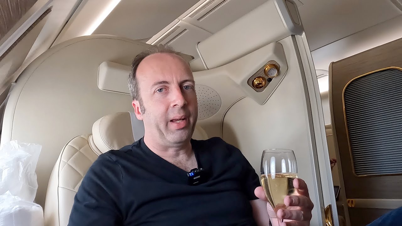 Emirates First Class - London to Dubai (Retrofit A380) - YouTube