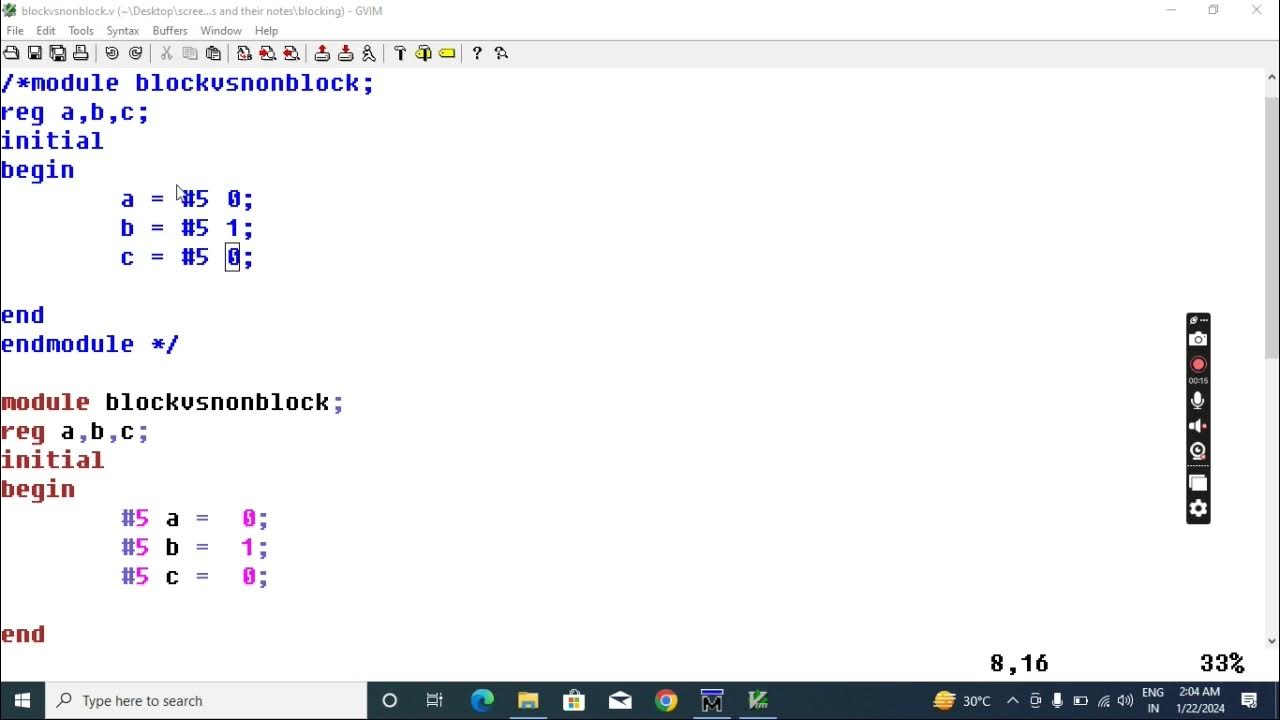 verilog blocking statements@VLSI - YouTube
