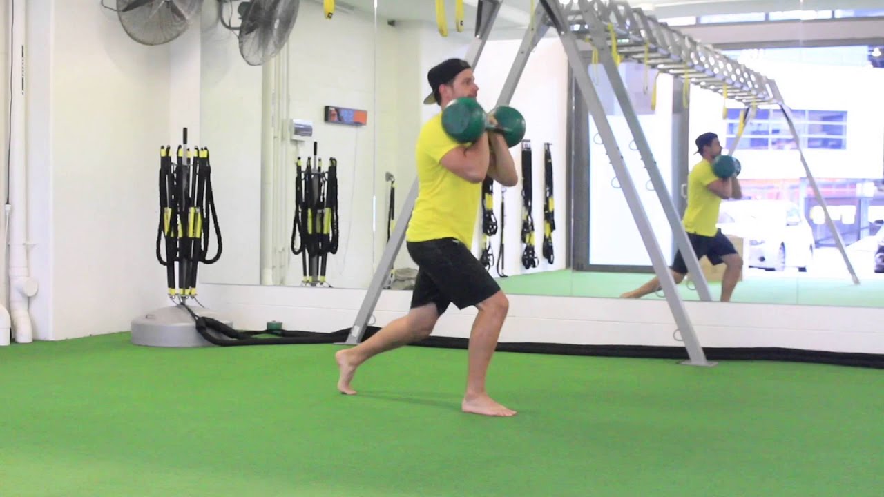 C H A L L E N G E || Double Kettlebell Front Rack alt. Step Back Lunges ...