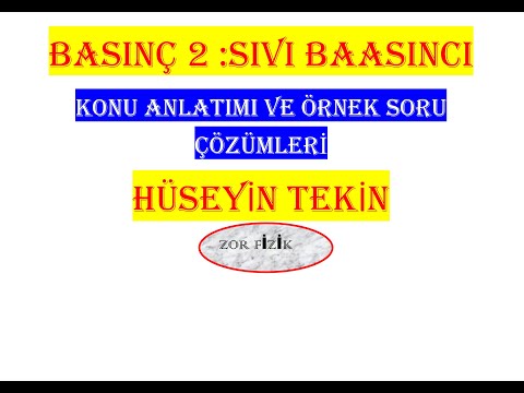 Basınç 2 Durgun sıvılarda Basınç