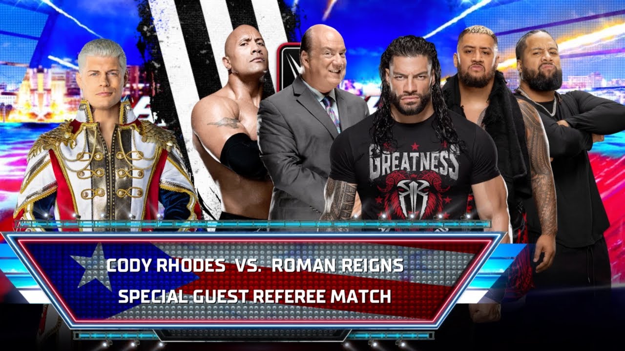 Cody Rhodes vs Roman Reigns Match & The Rock as Special Guest Referee ...