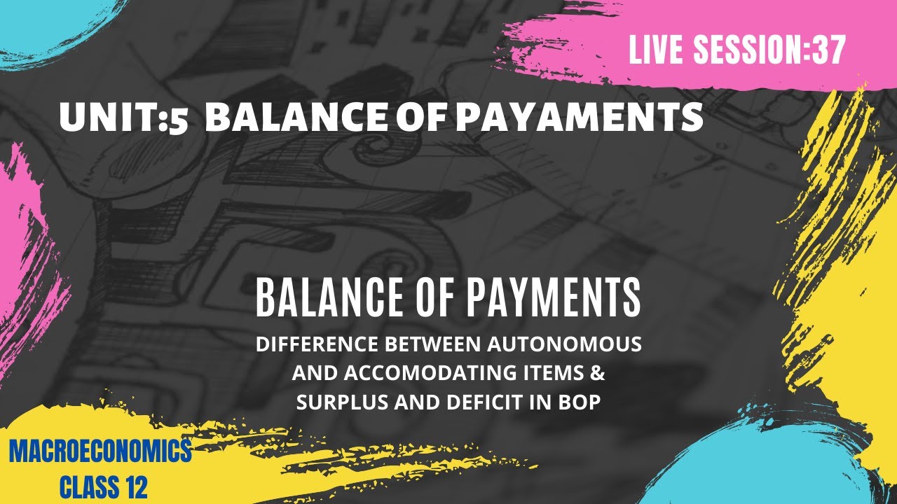 BALANCE OF PAYMENTS I DIFFERENCE BETWEEN AUTONOMOUS & ACCOMMODATING ...
