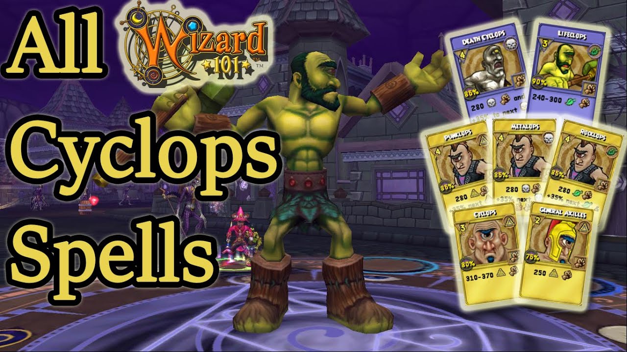 Wizard101: All CYCLOPS Spells (as of Feb. 2021) - YouTube