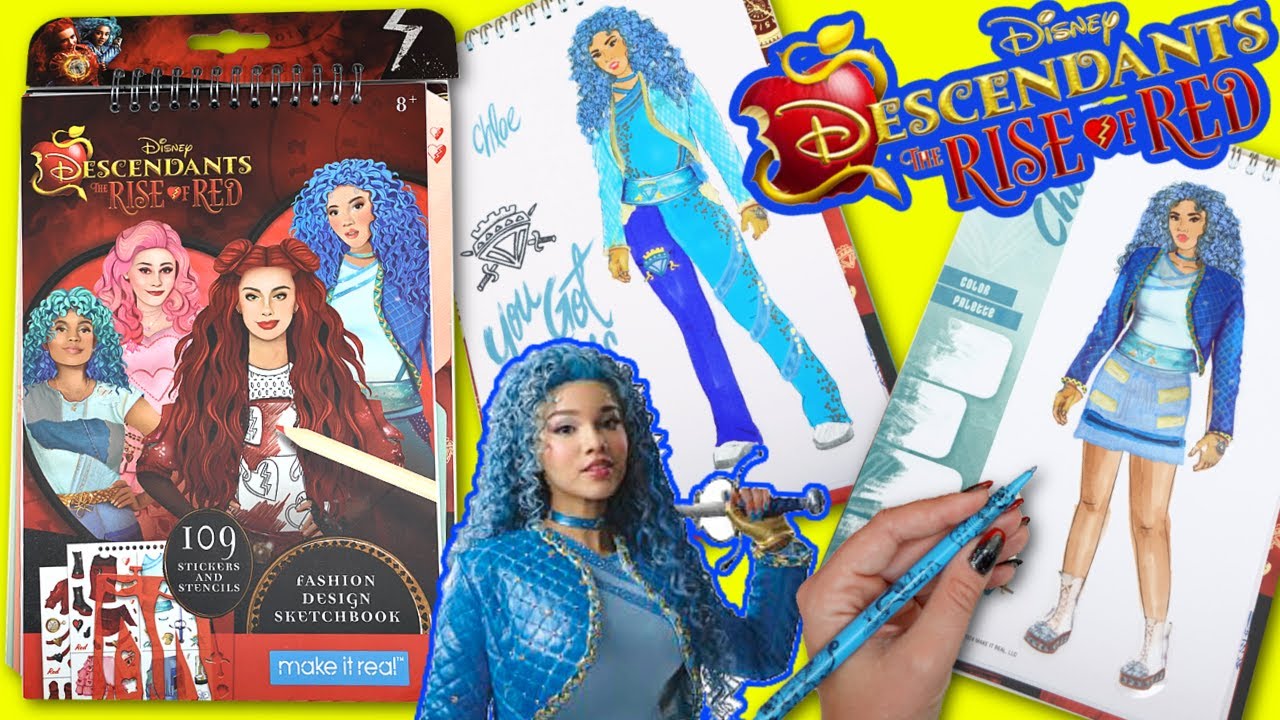 Descendants 4 The Rise Of Red Fashion Design Sketchbook: Chloe - YouTube