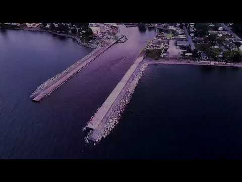 Olcott harbor project aerial movie - YouTube