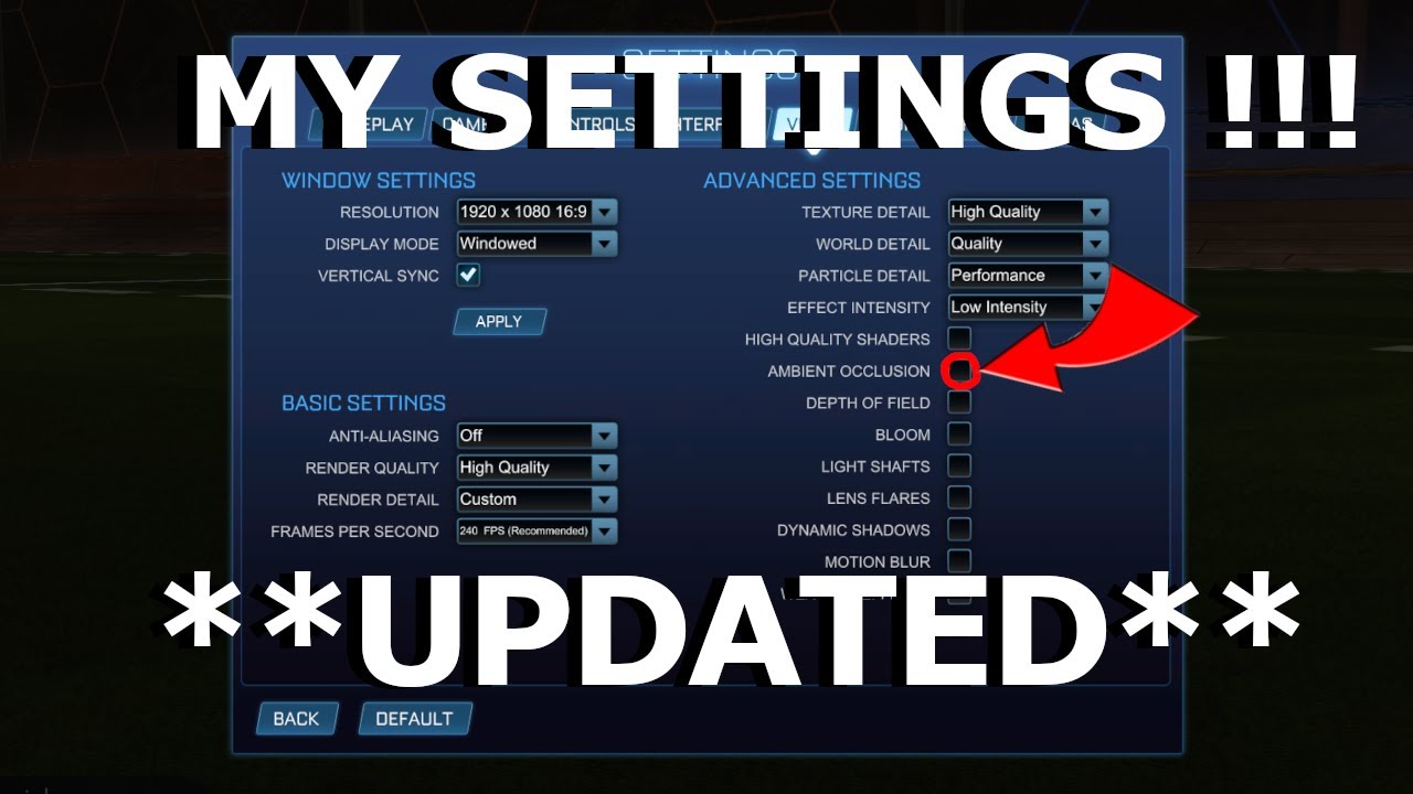 MY ROCKET LEAGUE SETTINGS (2024) **UPDATED** - YouTube