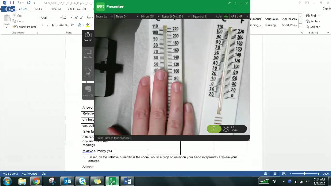 Earth Science B 1.06 Relative Humidity Lab (2016) - YouTube