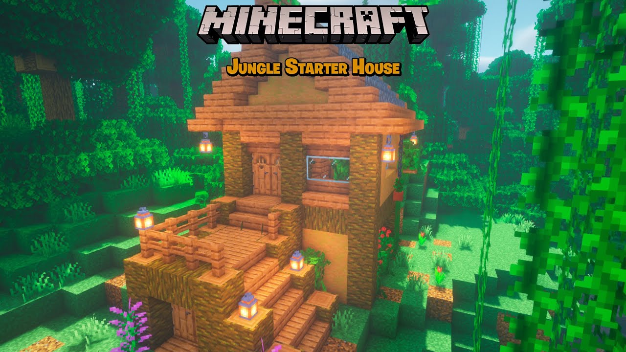 Minecraft | How to Build a Jungle Starter House - YouTube