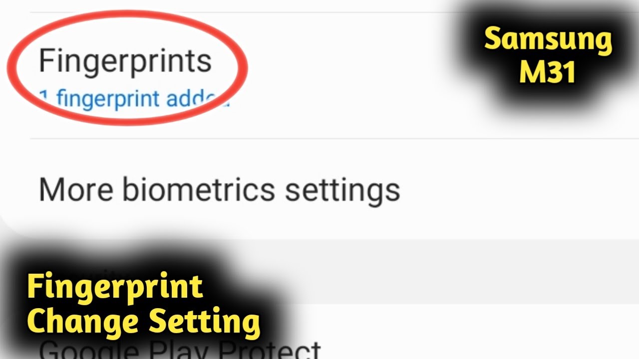 Samsung M31 Fingerprint Change Setting - YouTube