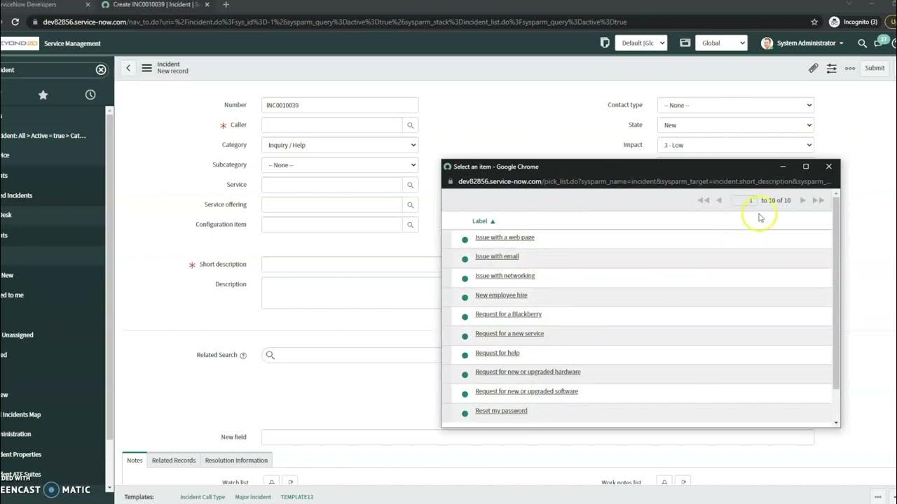 ServiceNow Tutorial: Suggestion and Related Search on Incident Records ...